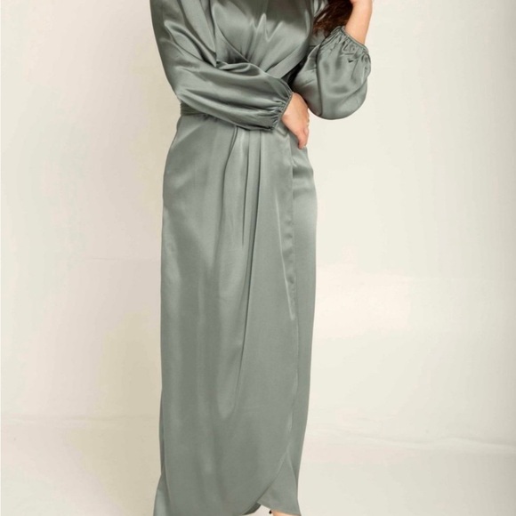 Dresses | Veiled Collection Julianna Satin Wrap Waist Maxi Dress In ...